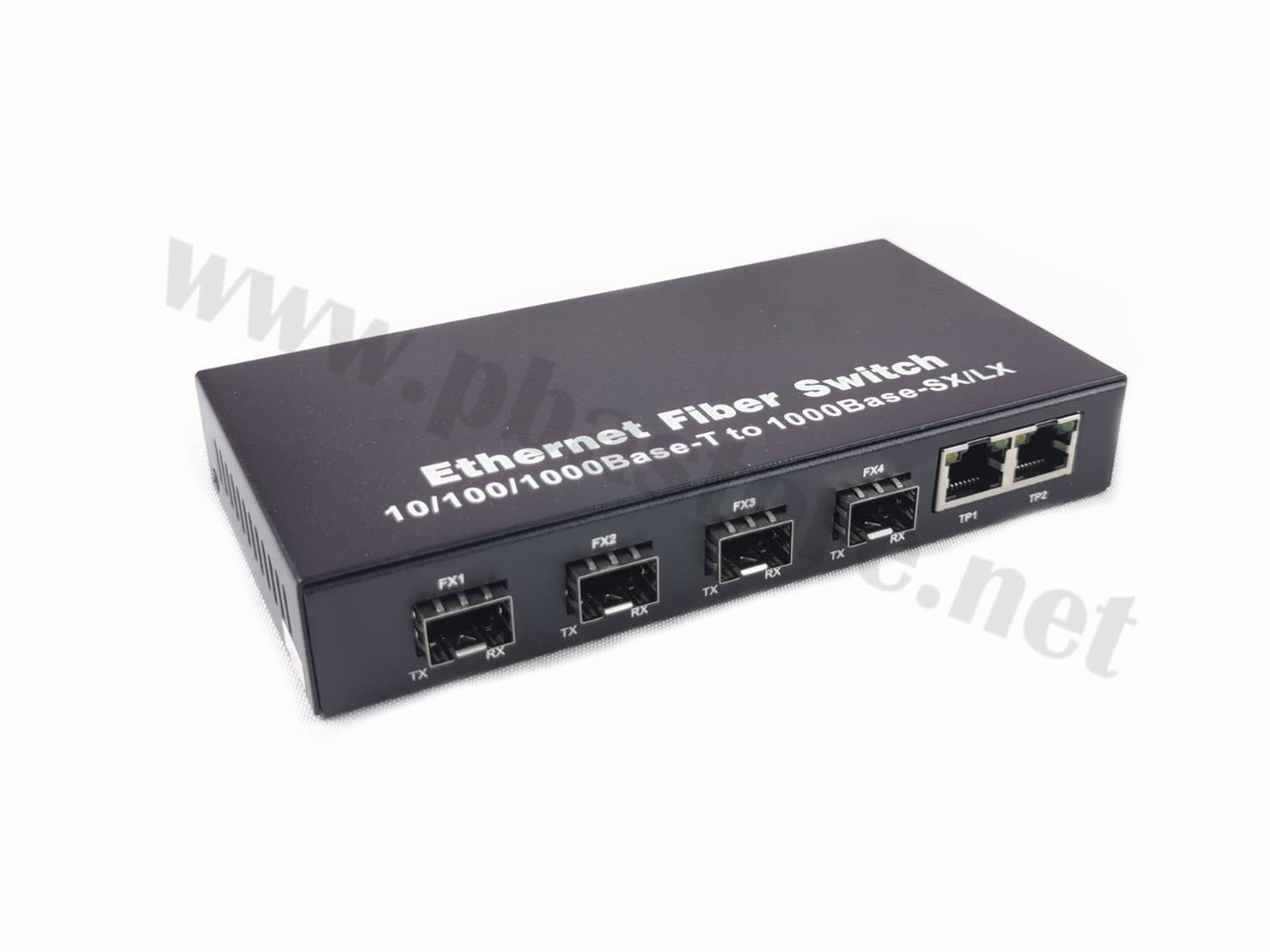 SFP Switch 4Port Fiber + LAN 2Port Gigabit 10/100/1000Mbps